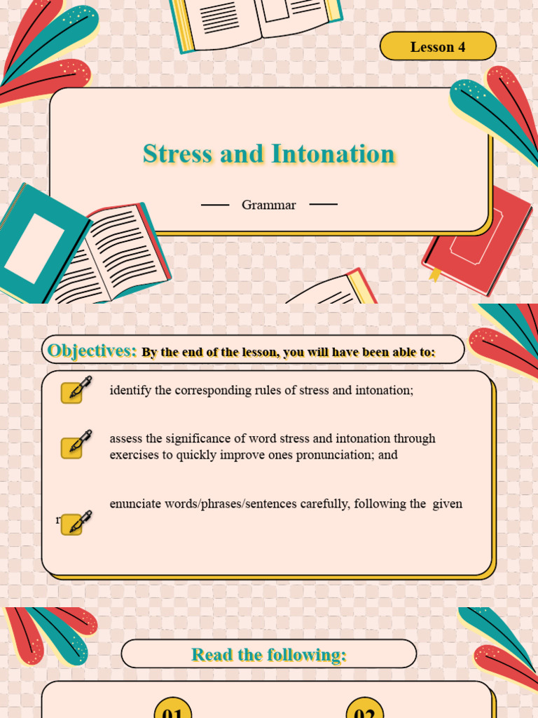 Lesson 4 (Stress and Intonation) | PDF | Stress (Linguistics) | Word