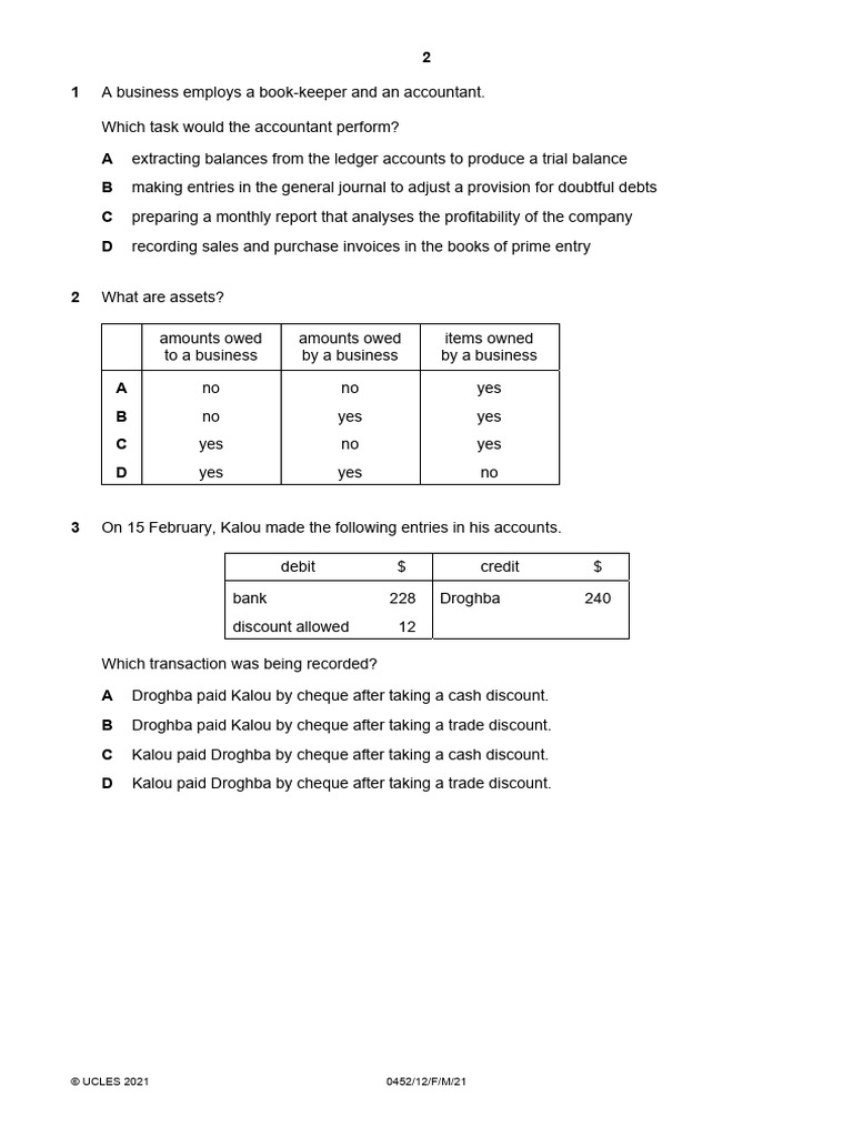 McqAcc Sec 3 | PDF | Debits And Credits | Bookkeeping