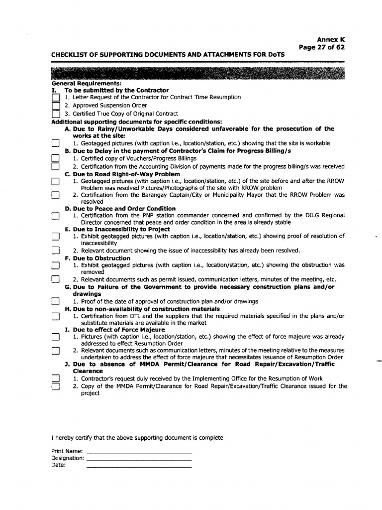 DPWH Contract Work Resumption | PDF