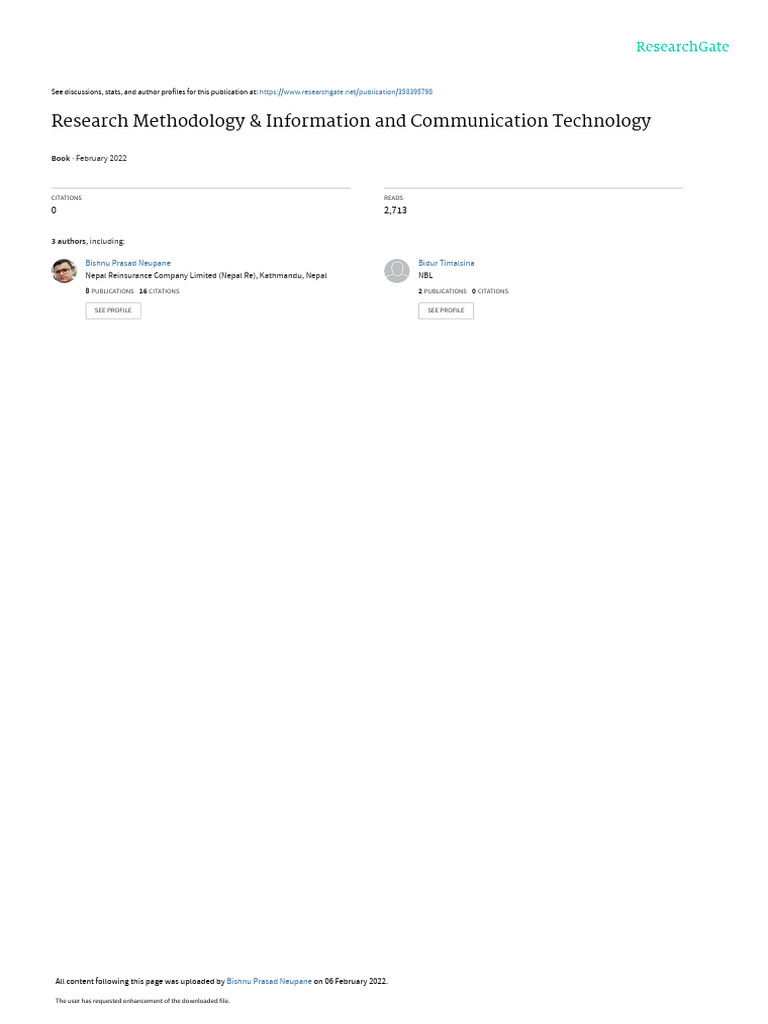 ICT and Research Methodology | PDF | Computer Network | Sampling ...