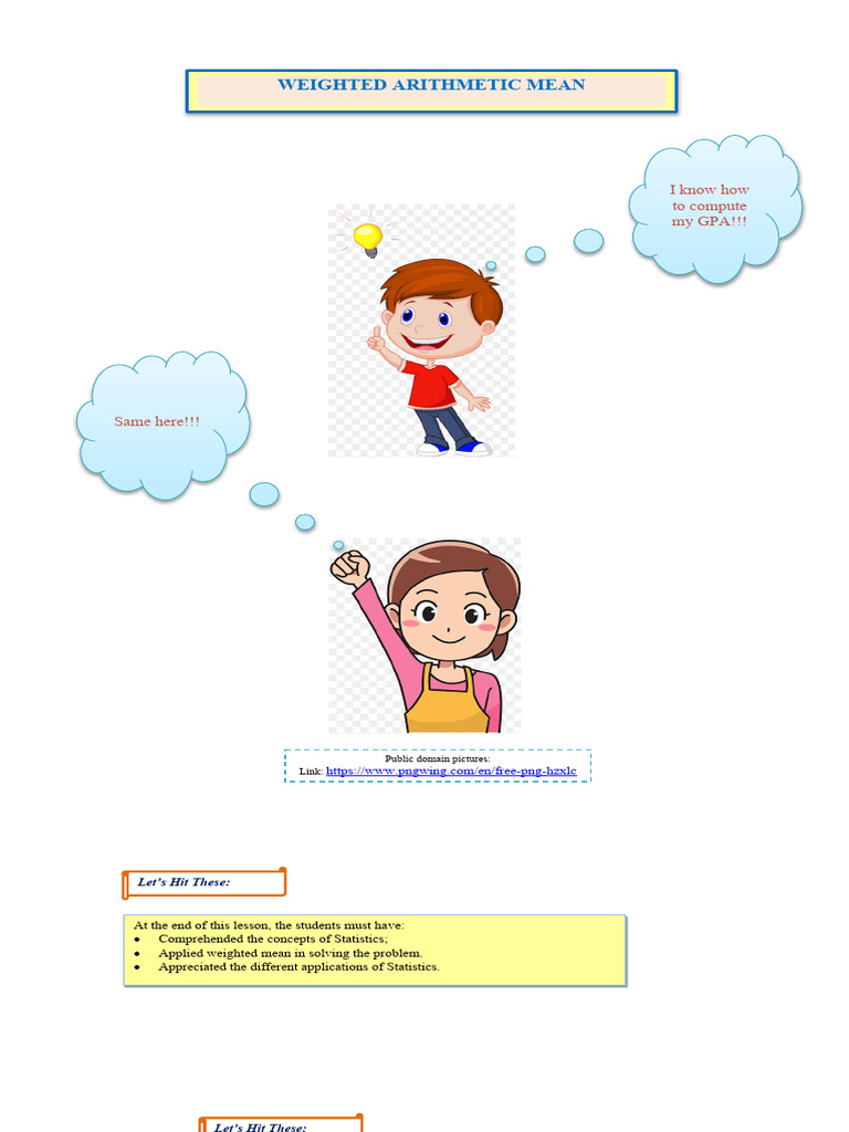 Weighted Arithmetic Mean | PDF | Mean | Weighted Arithmetic Mean