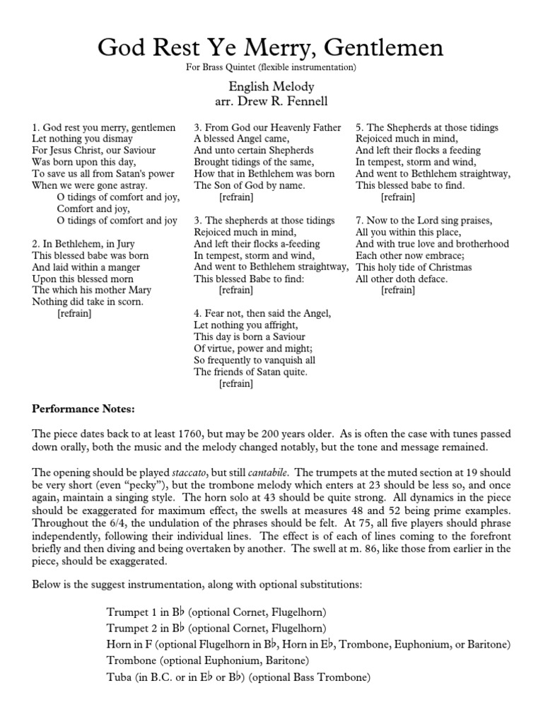 God-Rest-Ye-Merry-Gentleman-arr-Drew-Fennell-PREVIEW | PDF | Trombone ...