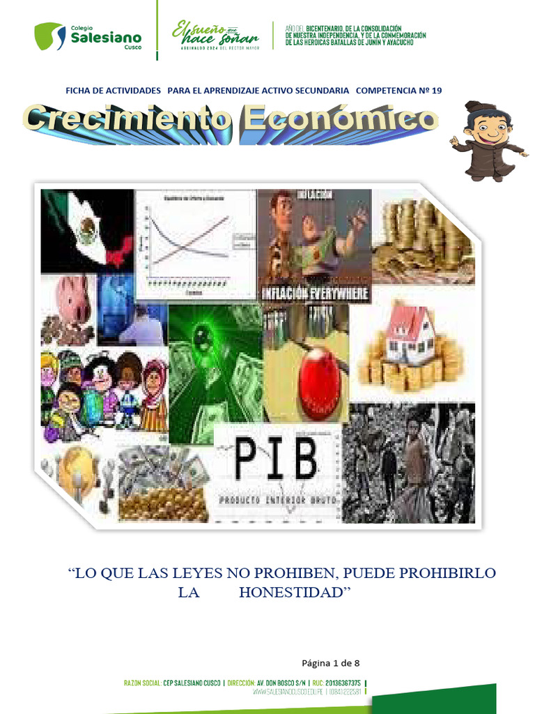 4to. Ficha Actividades Crec. Econ | PDF | Economias | Macroeconómica