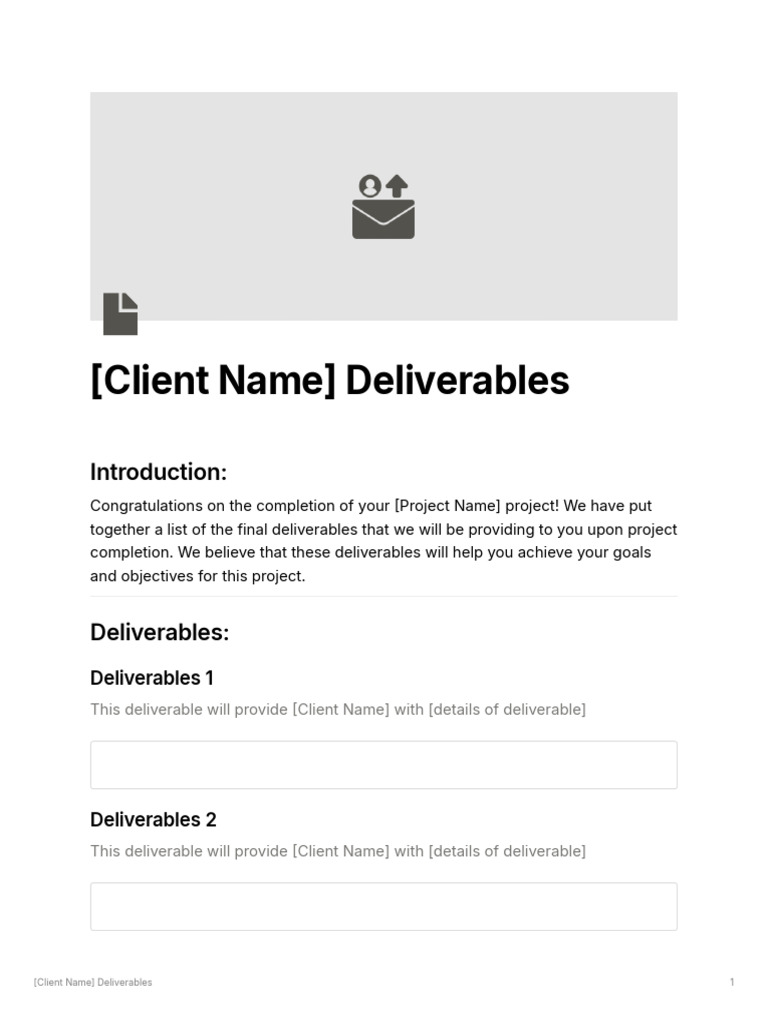 (Client Name) Deliverables | PDF