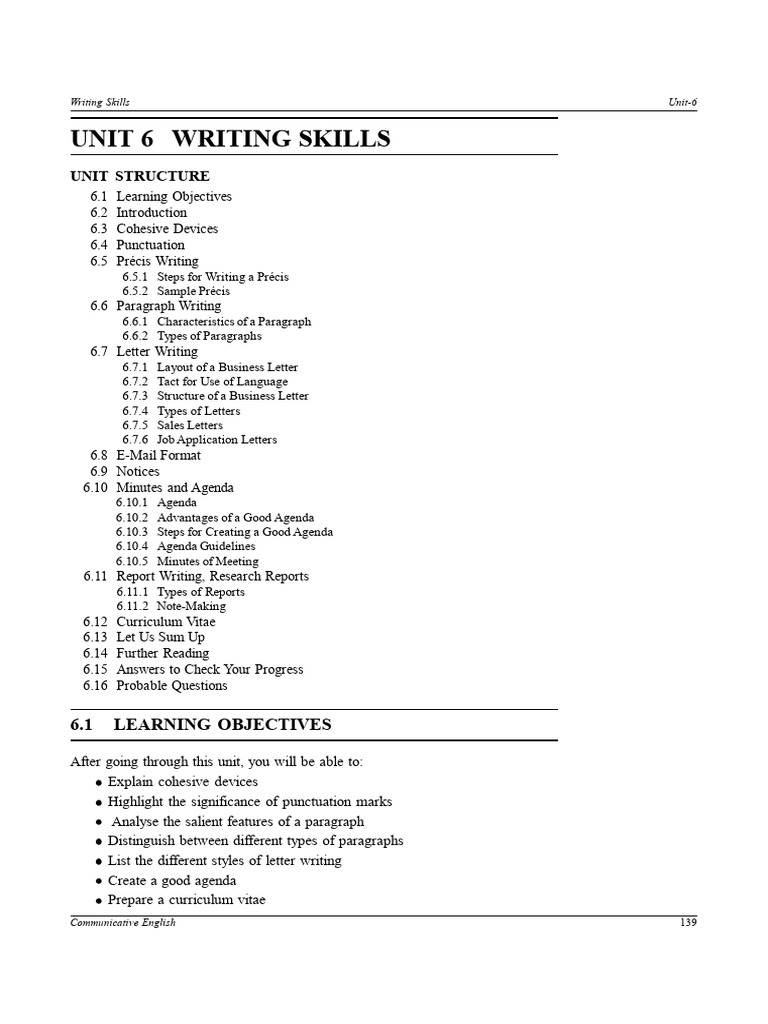 Writing Skills | PDF | Punctuation | Paragraph