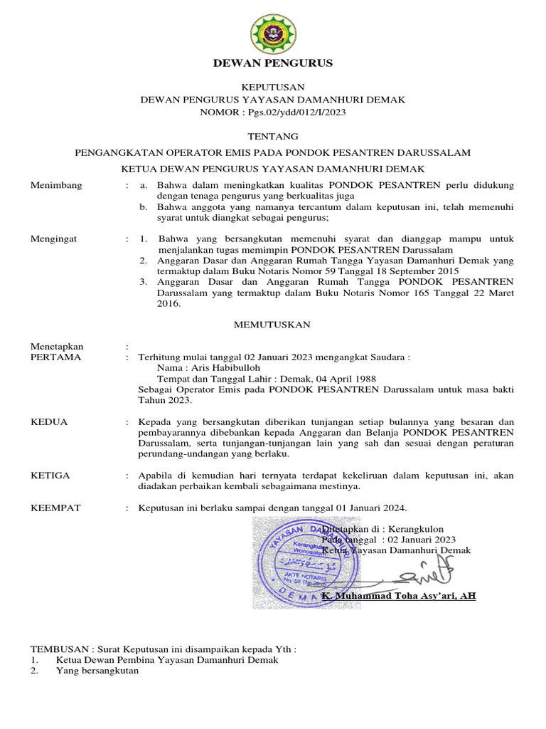 1 SK Operator Emis - Yay DS PP2 | PDF