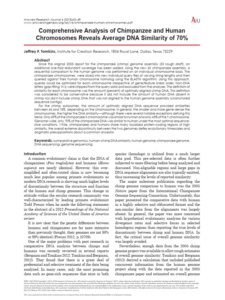Chimpanzee Human Chromosomes | PDF | Human Genome | Genome