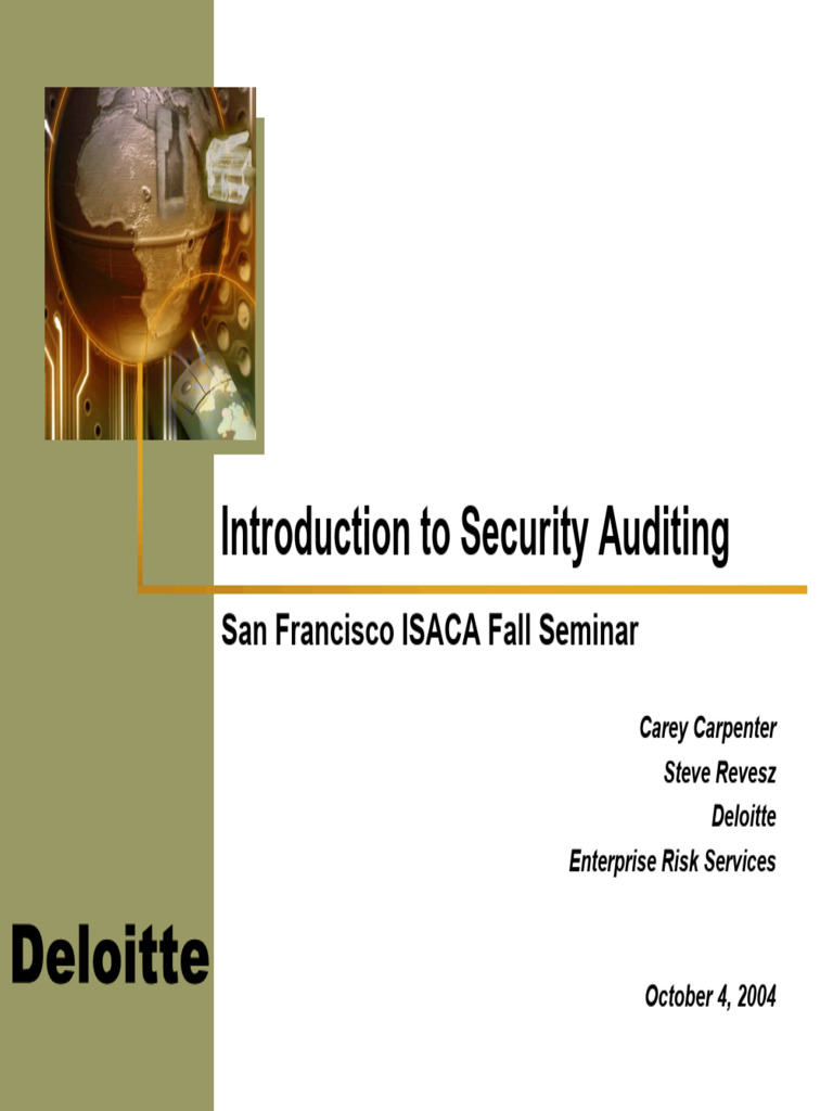C13 Intro To Security Auditing | PDF | Security | Computer Security