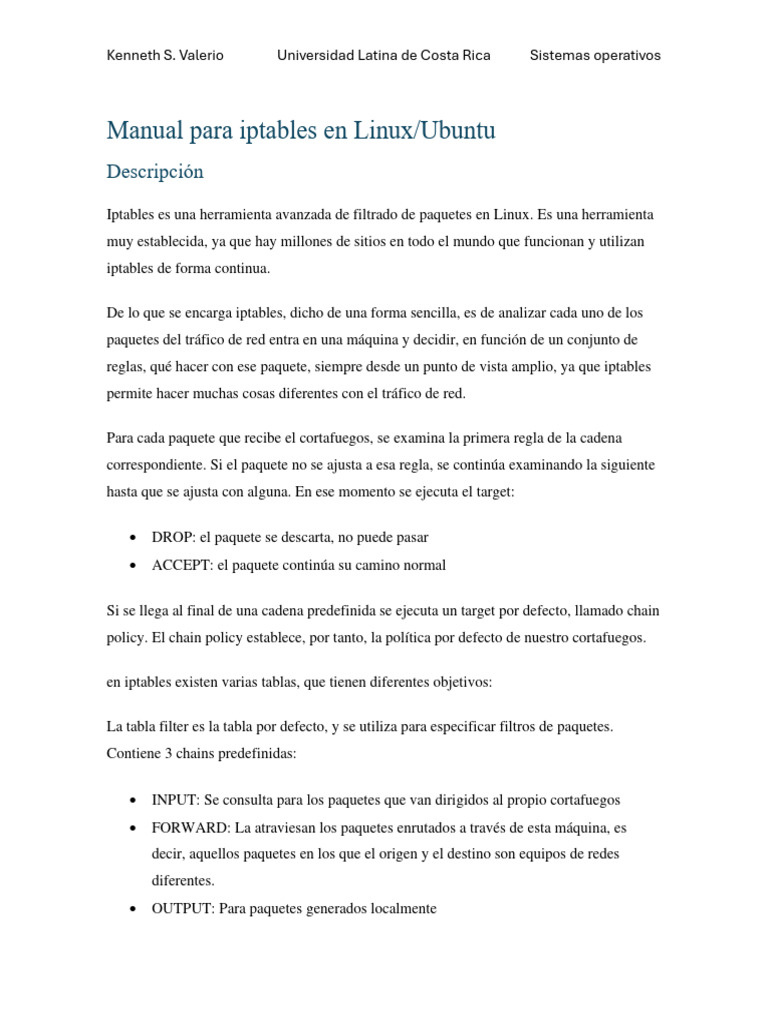 Iptables - Kenneth Sanchez Valerio | PDF | Cortafuegos (informática ...