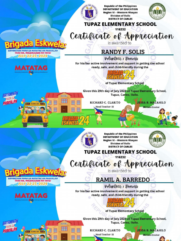 BRIGADA CERTIFICATE | PDF