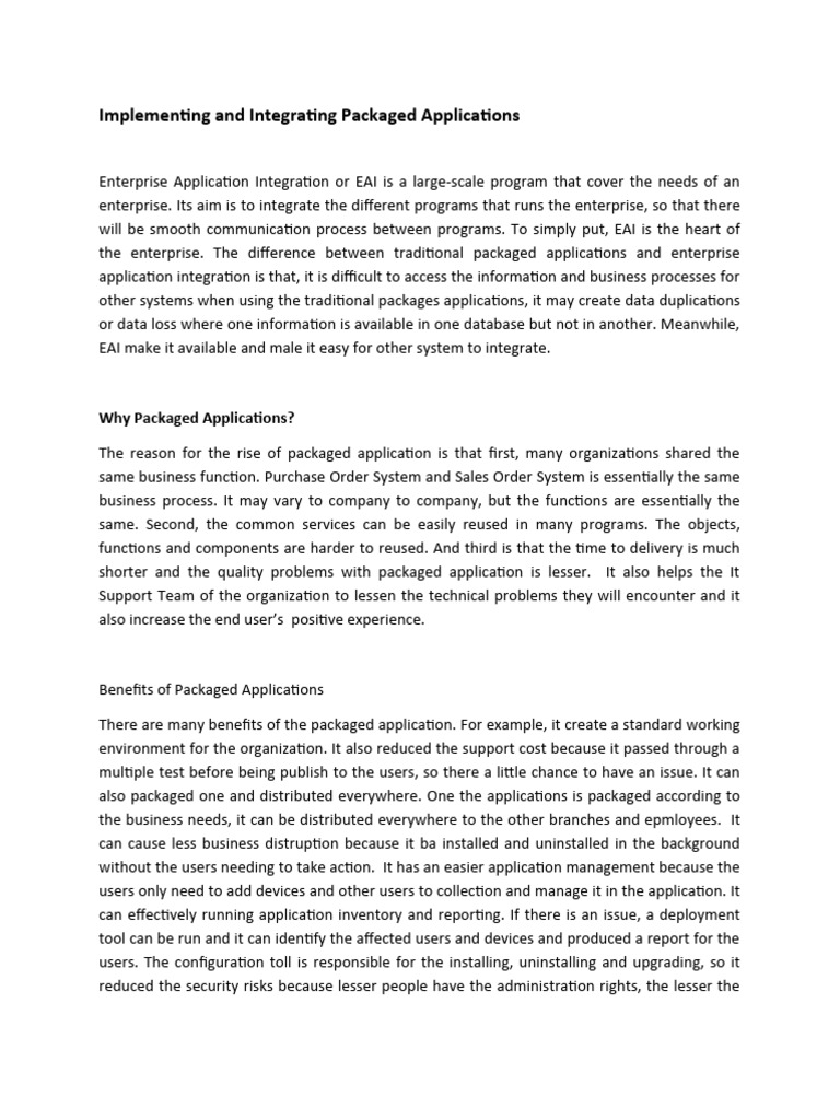 Implementing and Integrating Packaged Applications | PDF | Installation (Computer Programs ...