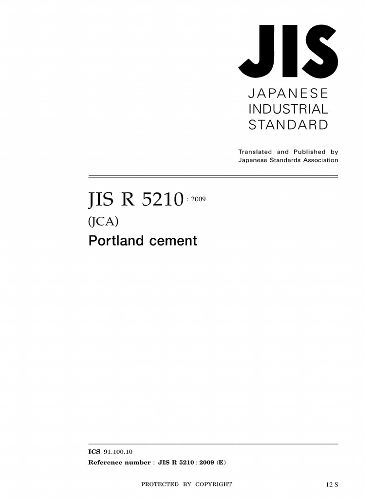 Jis R 5210 - 2009 | PDF