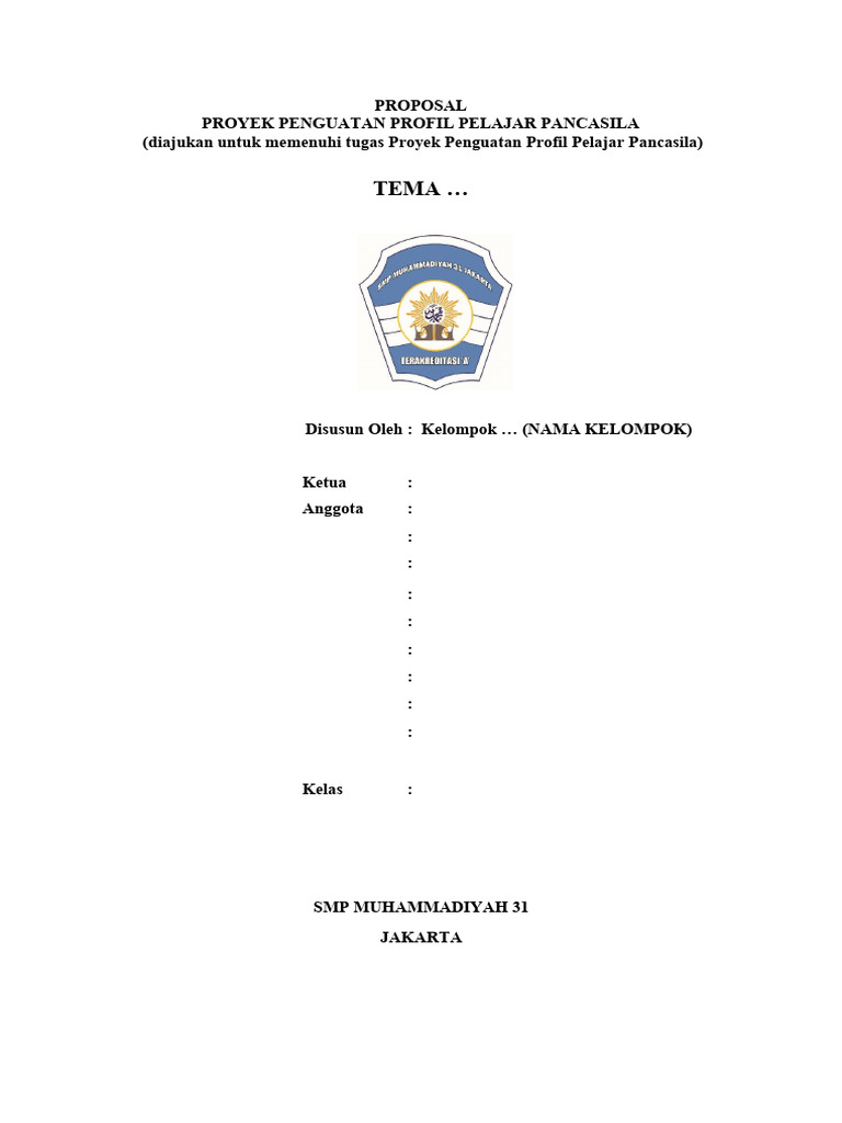 Template Proposal Kegiatan Projek Kelas 7 Dan 8 | PDF | Komputer