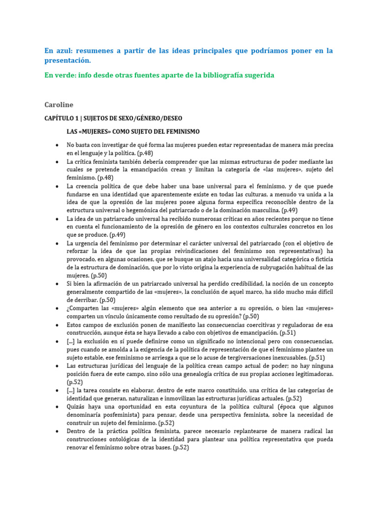 Resumen - Ideas Principales | PDF | Género | Estudios de género