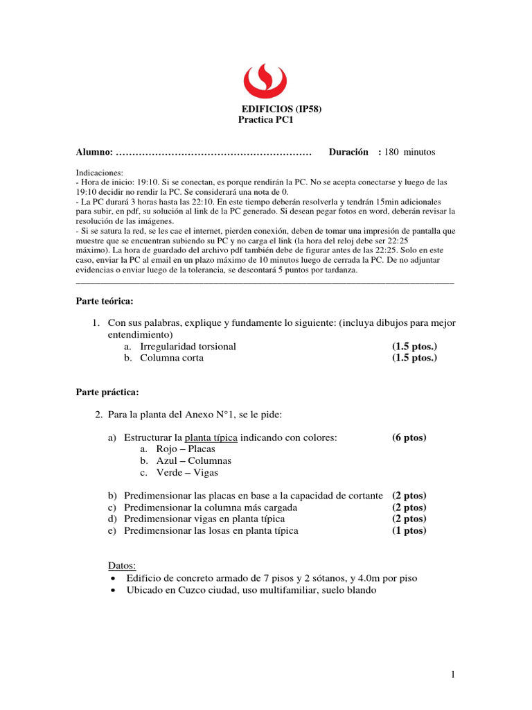 PC1 Edificios 2022-1 | PDF