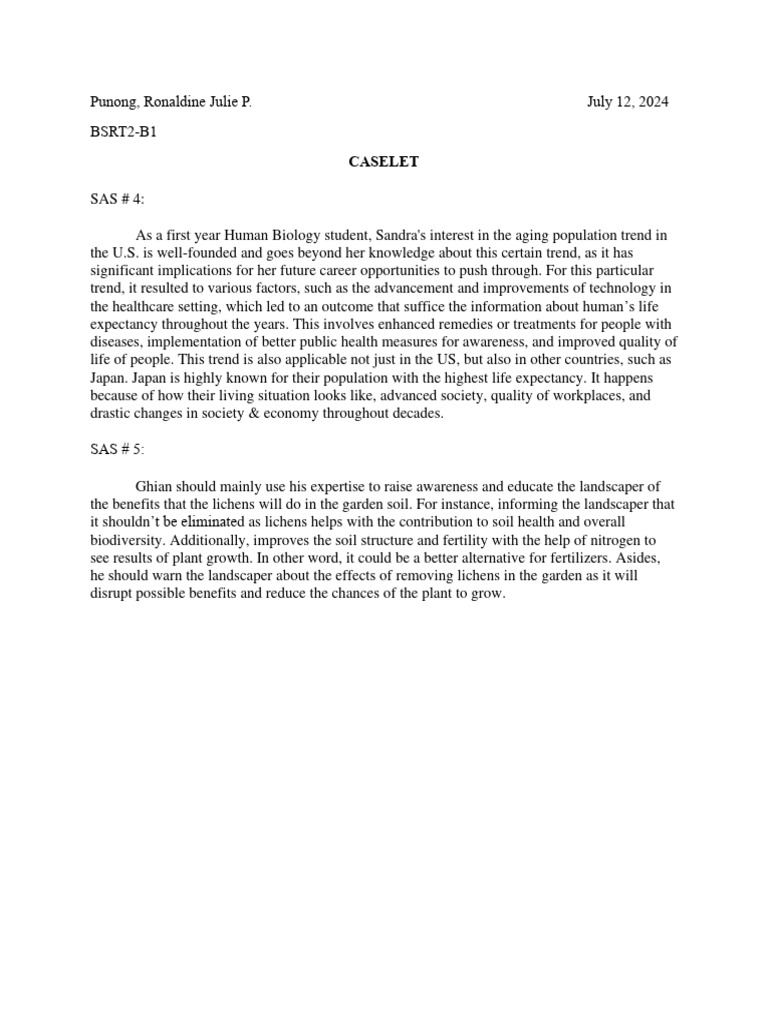 Punong - Caselet (Sas4-5) | PDF | Social Science