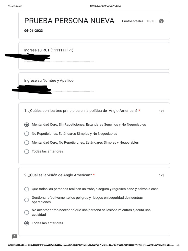 Prueba de Inducción para Nuevos Empleados | PDF | Crecimiento personal ...