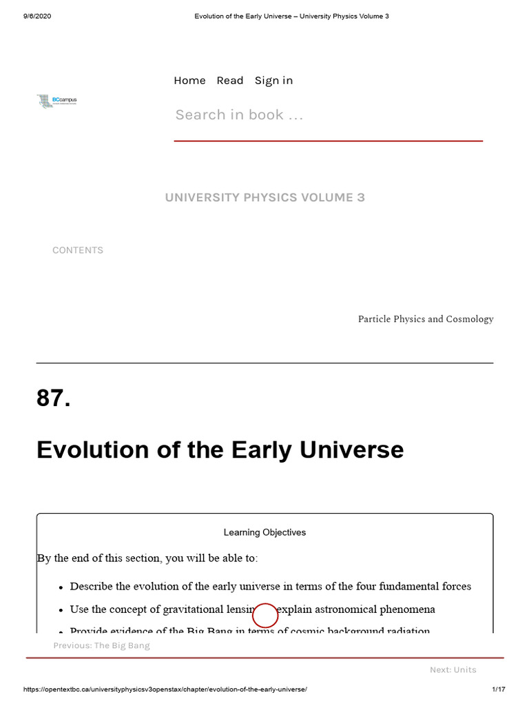 Early Universe Evolution Explained | PDF | Universe | Big Bang