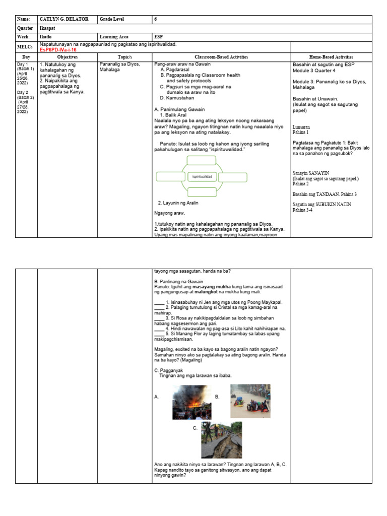 Q4 Module 3 WLP ESP | PDF