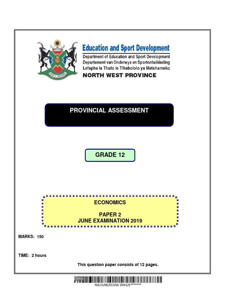 Economics GR 12 Paper 2 | PDF | Monopoly | Perfect Competition
