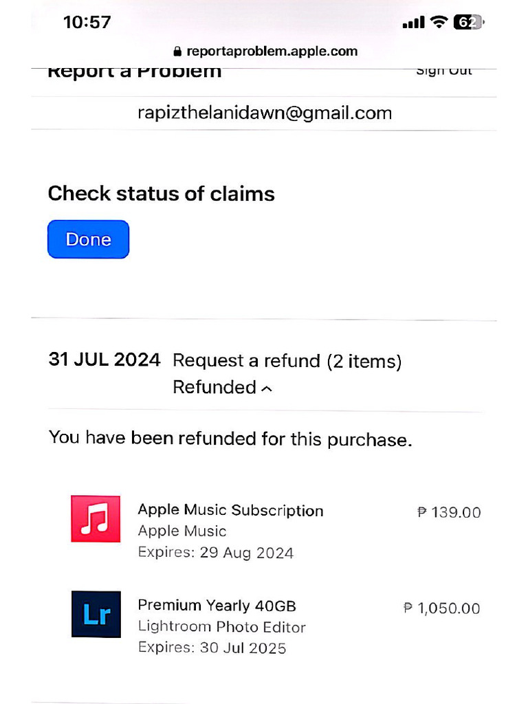 Rapiz, Ninfa - Proof of Refund Claims Approval From App | PDF