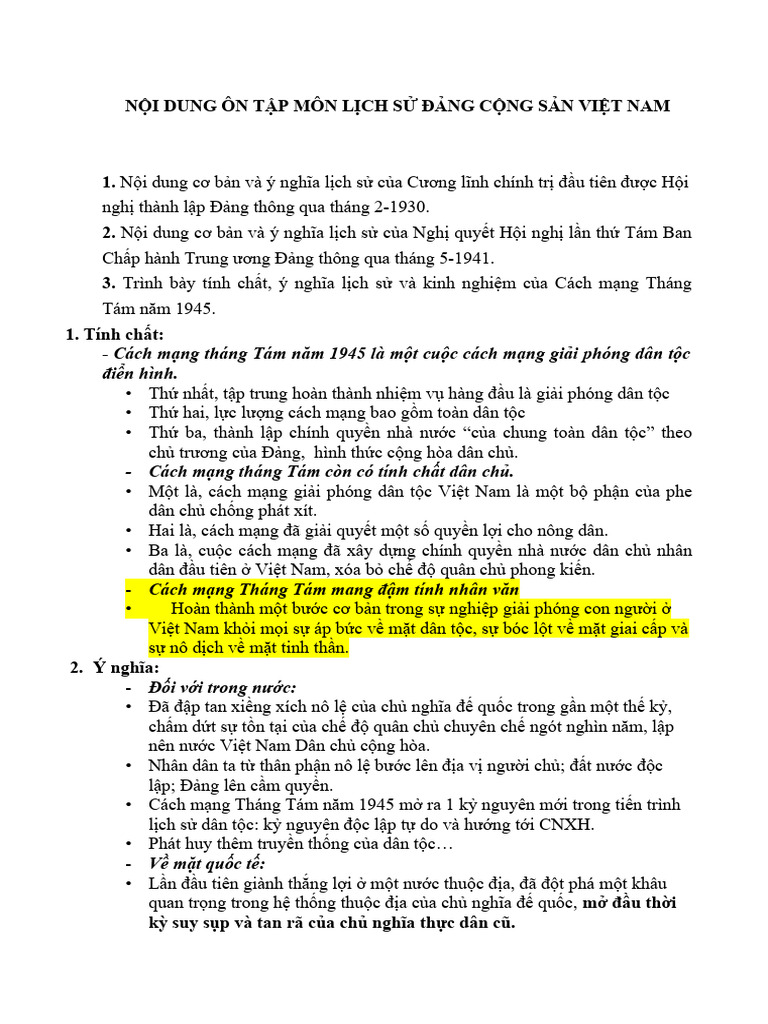 Đề cương ôn tập LSD | PDF