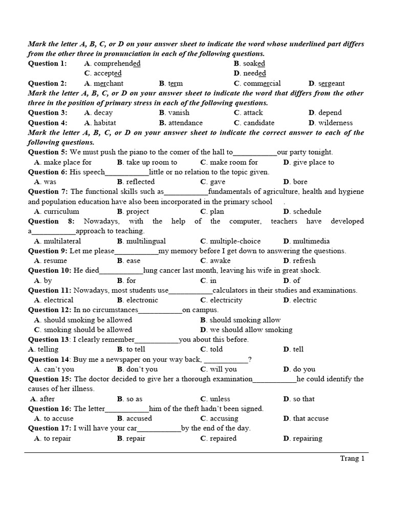 Pronunciation and Stress Practice Quiz | PDF | Intelligence Quotient | Odor