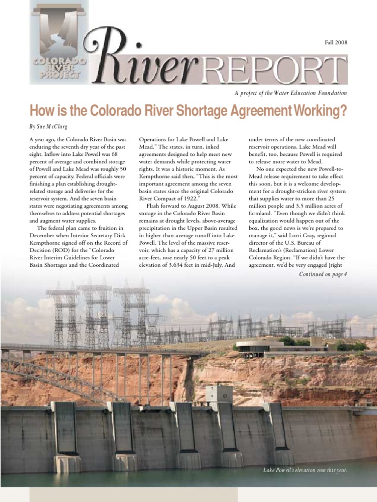 Fall 2008 River Report, Colorado River Project | PDF | Colorado River ...