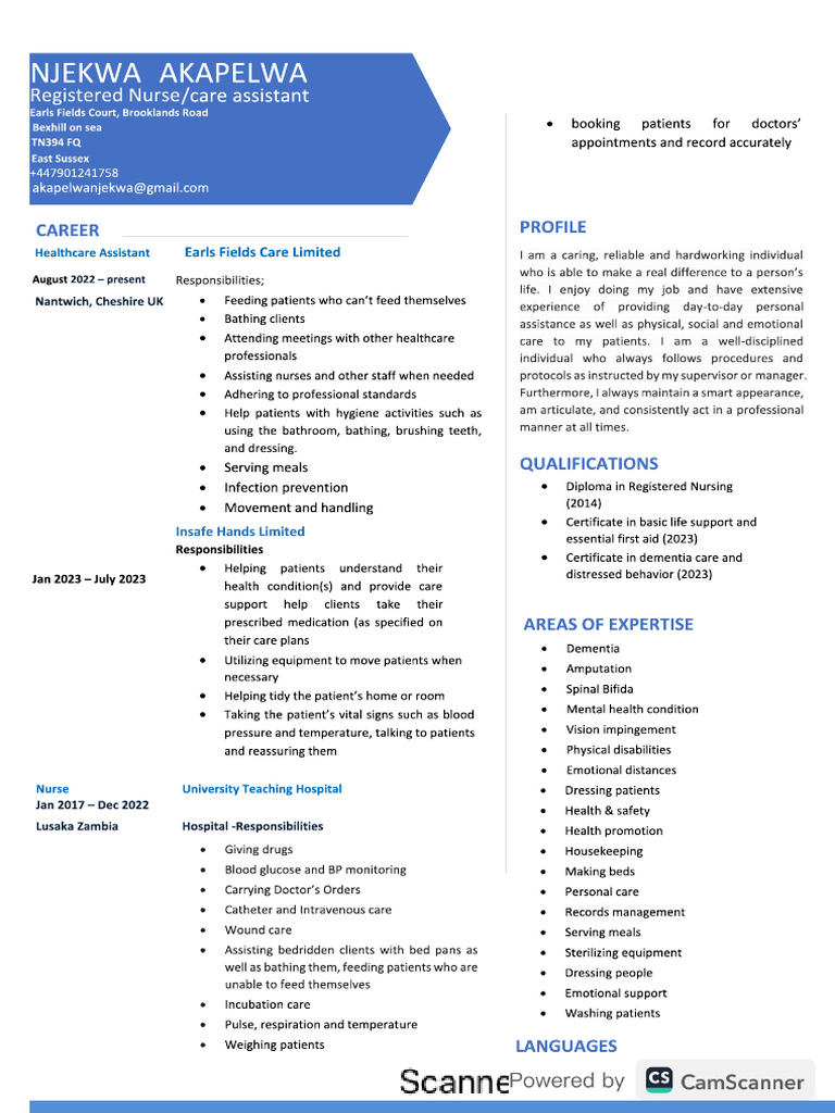 Njekwa's CV | PDF
