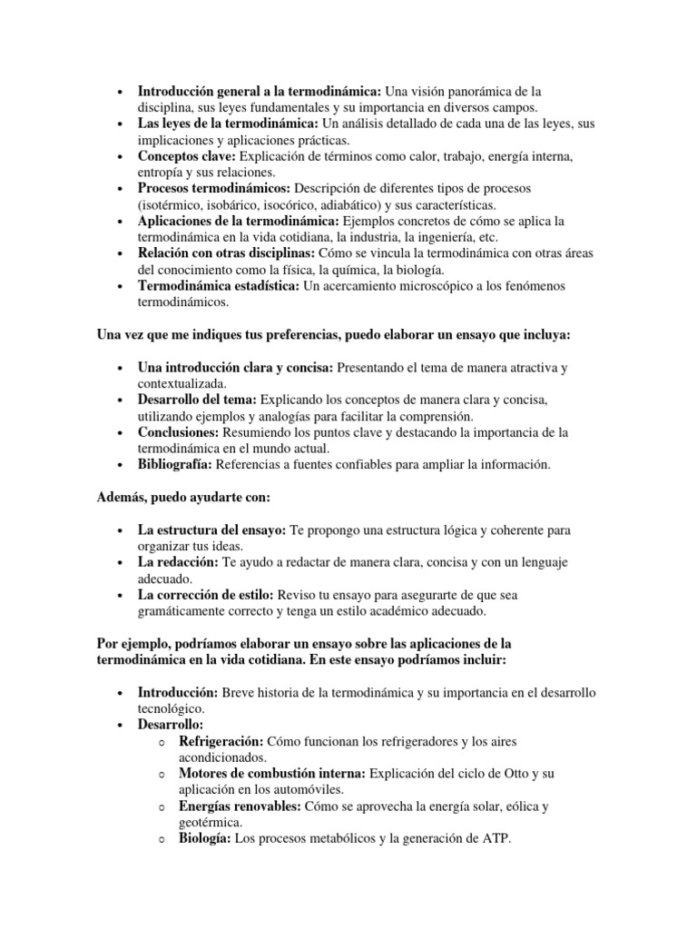 Ensayyo Termodinamica Scri | PDF | Termodinámica | Ensayos