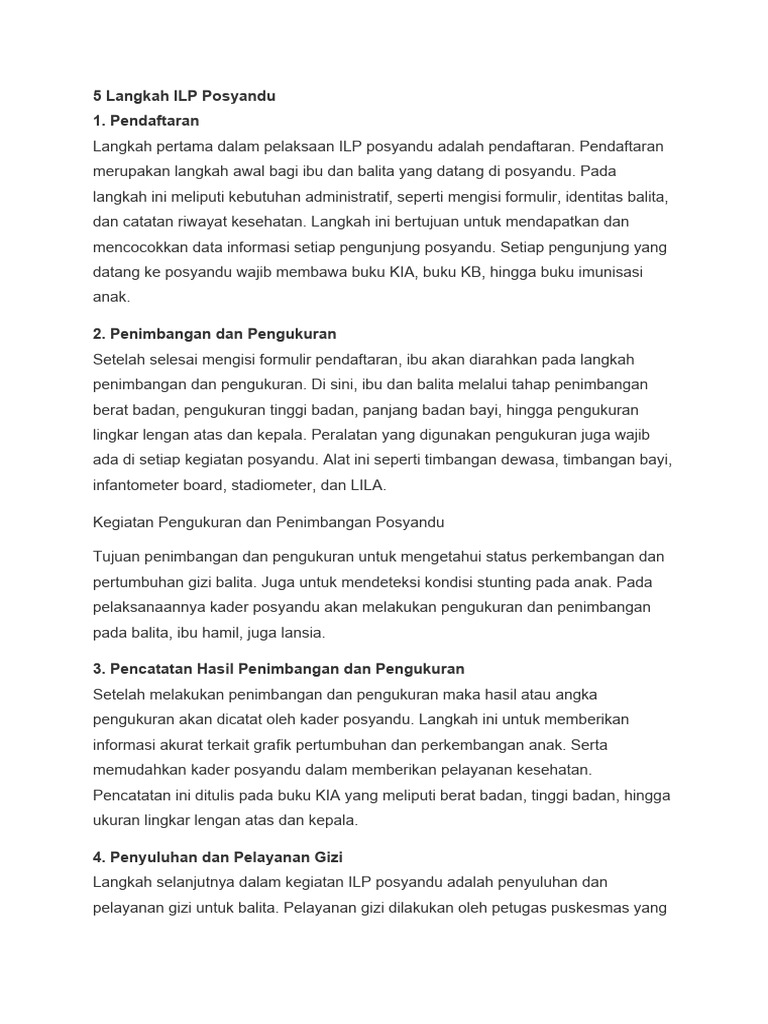 5 Langkah ILP Posyandu | PDF