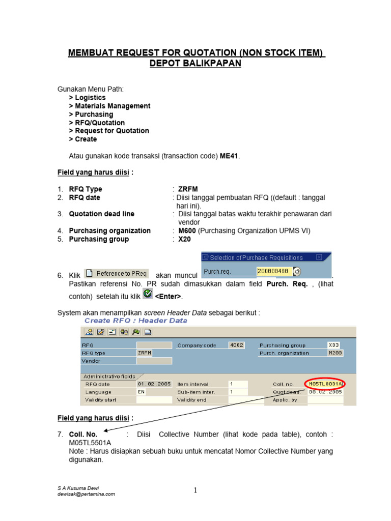 RFQ (Request For Quotation) | PDF | Bisnis | Pengelolaan Keuangan & Uang