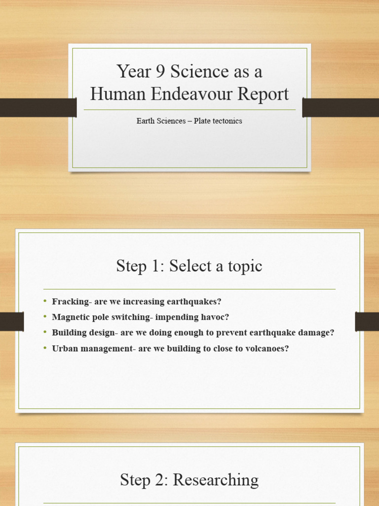 Year 9 Science As A Human Endeavour Report - Template Earth Science ...