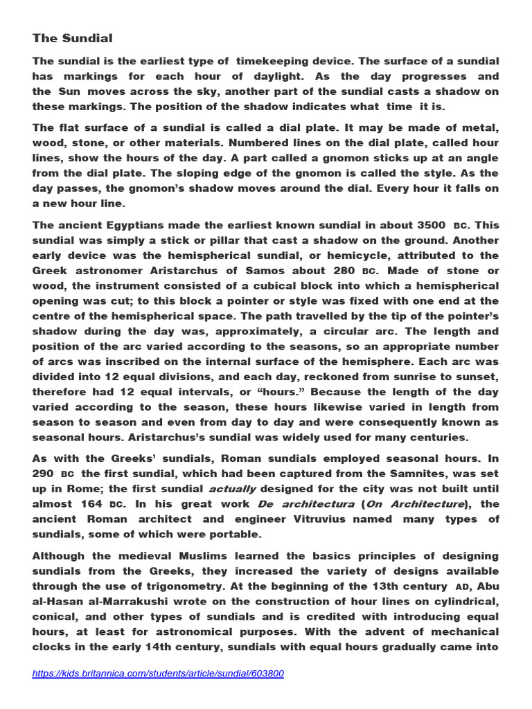 The Sundial | PDF | Hour