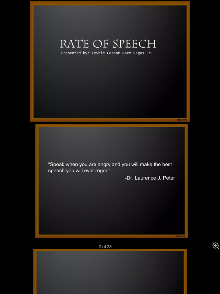 Rate of Speech | PDF