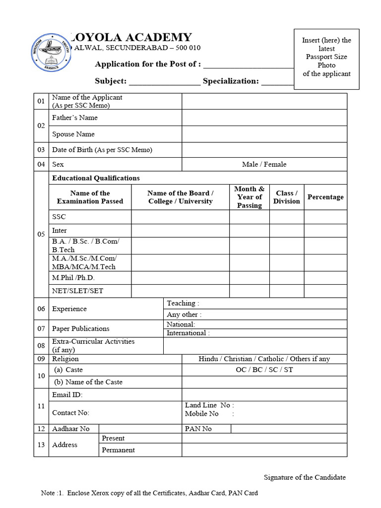 Faculty Application Form-22-23 | PDF
