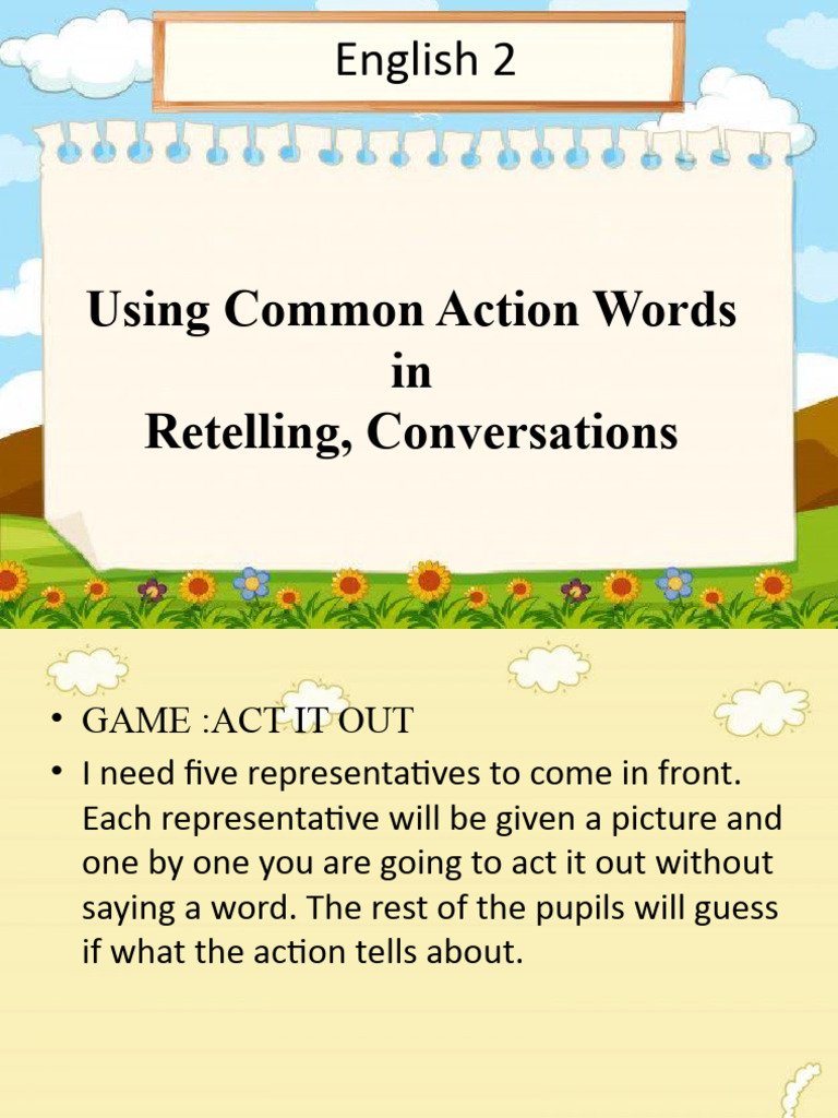 Using Common Action Words in | PDF