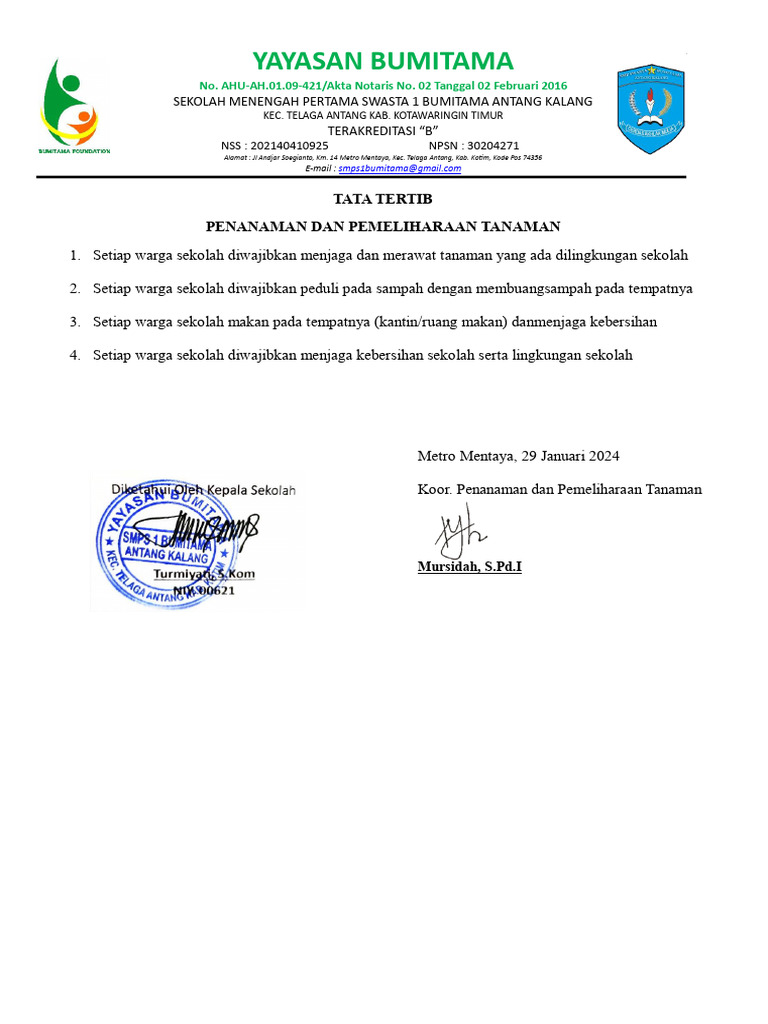 Tatib - Poster - Spanduk Penanaman Pohon | PDF