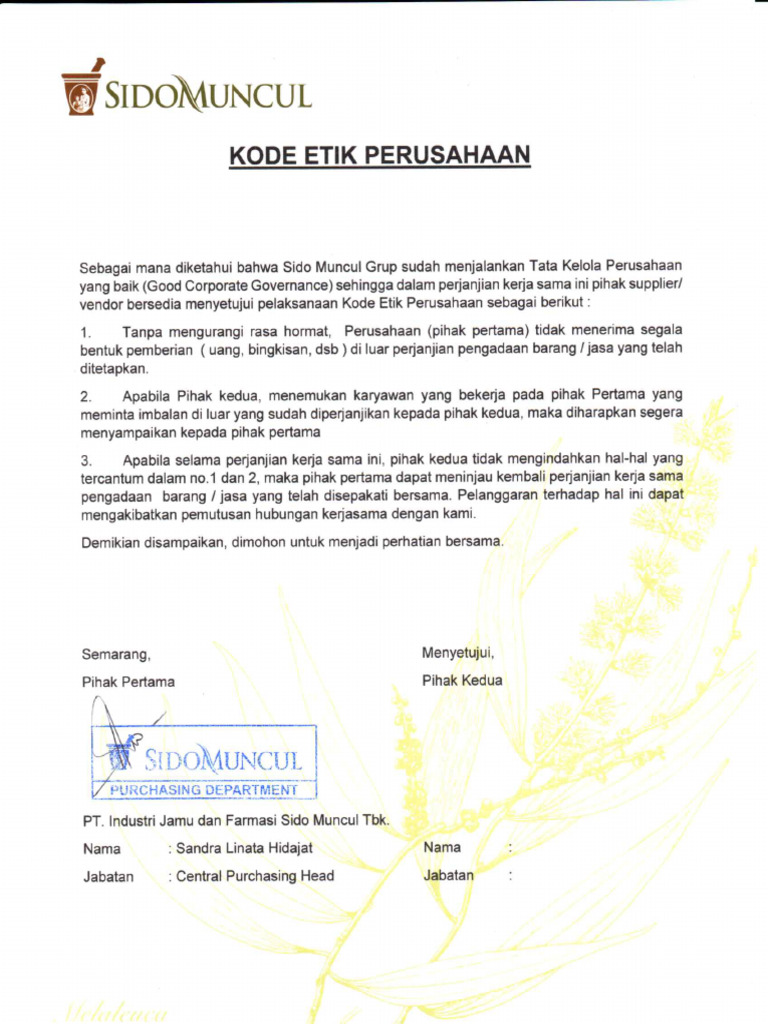 Kode Etik Perusahaan 2 | PDF