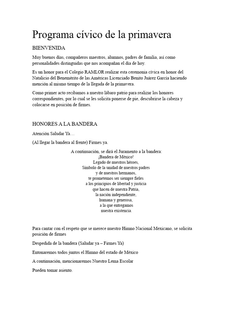 Programa Civico PRIMAVERA Mod. | PDF | Temporada de primavera)