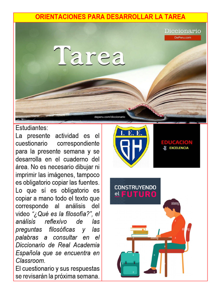 Tarea 05 - DPCC - Qué Es La Filosofía - 2024 - Impresiòn en El Colegio | PDF