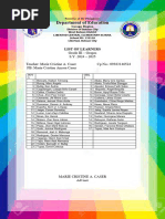 Class List 2025-2026 Complete Names | PDF