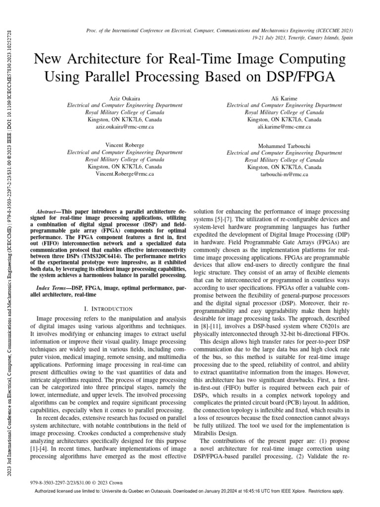 Real-Time Image Processing with DSP/FPGA | PDF | Digital Signal ...