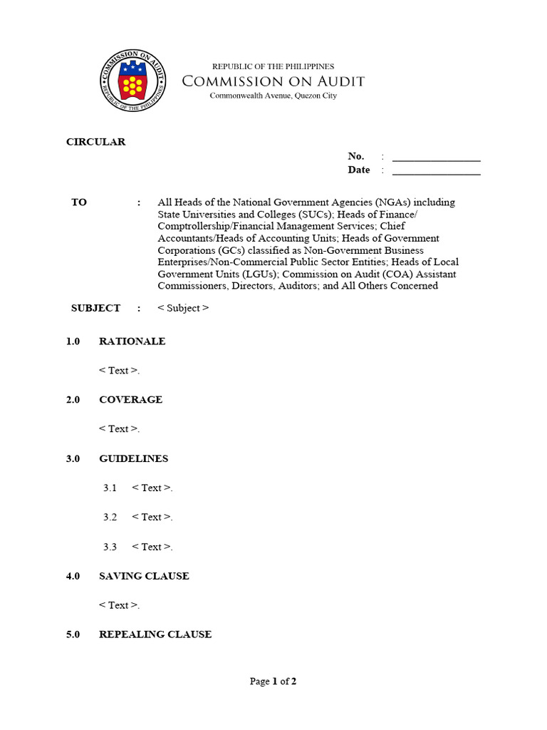09 Template - COA Circular | PDF