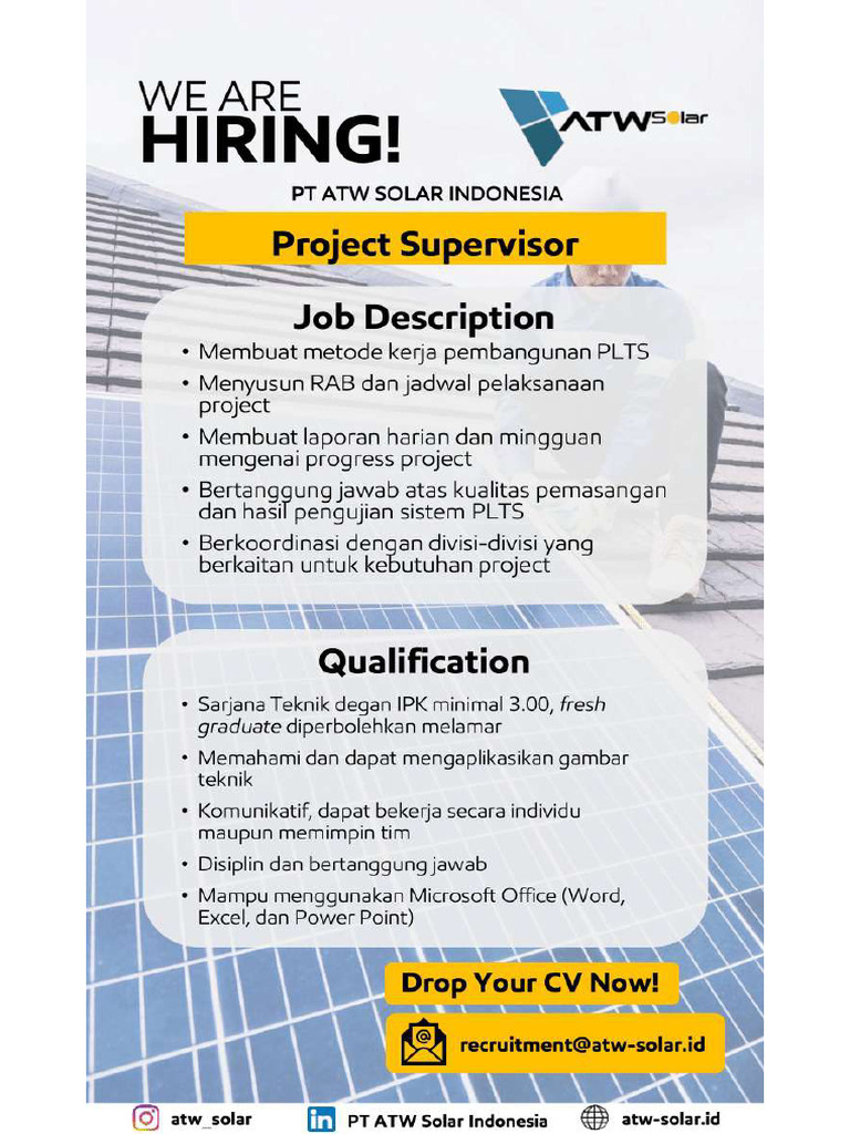 PT ATW SOLAR INDONESIA (PLTS Mitra RESD) | PDF