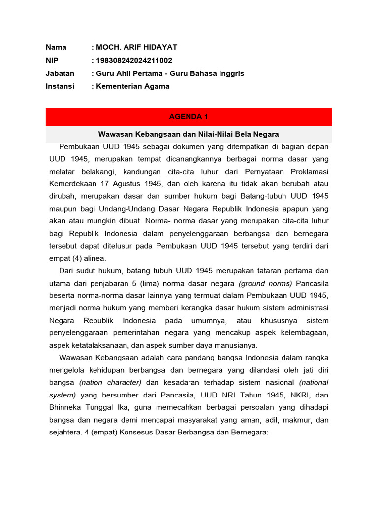 RESUME DIKLAT Orientasi PPPK | PDF