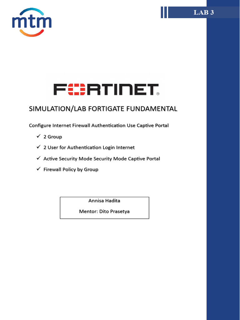 Lab 3 Simulation Fortigate Fundamental Pdf