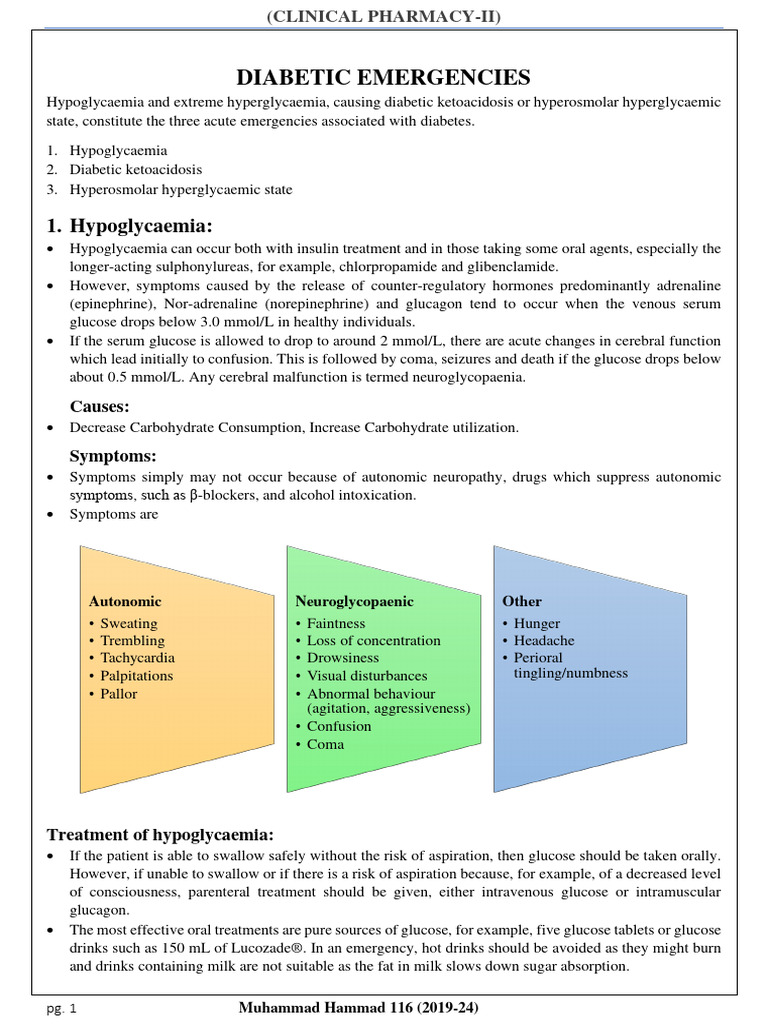 Diabetic Emergencies | PDF | Hyperglycemia | Hypoglycemia