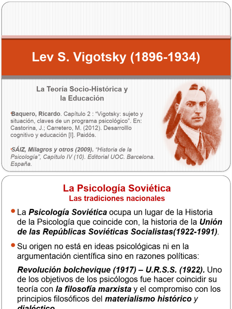 U 3 Lev Vigotsky (1896-1934) | PDF | Sicología | Pensamiento