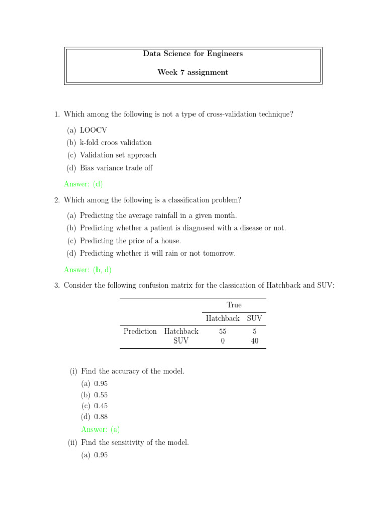 DSE (Week 7) | PDF | Cross Validation (Statistics) | Mean